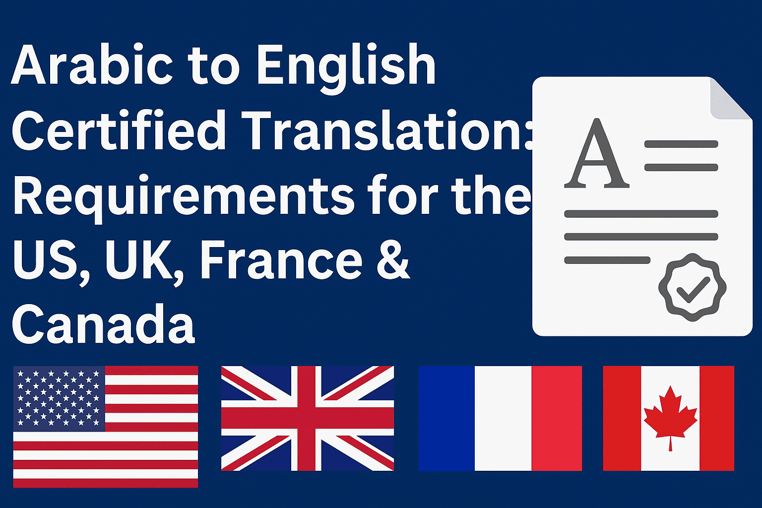 Certified Translation Requirements (US, UK, France & Canada)